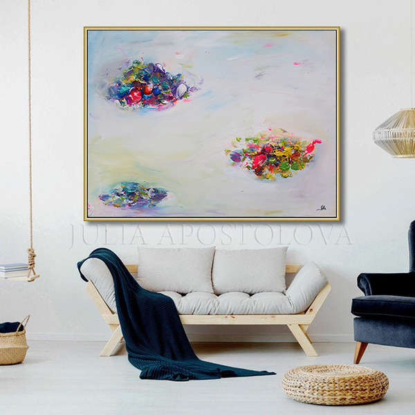 Large Abstract Painting Elegant Wall Art Minimalist Canvas Painting Julia Apostolova