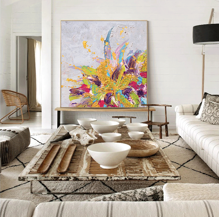 Floral Abstract Wall Art Floral Painting Botanical Art Floral Canvas Julia Apostolova